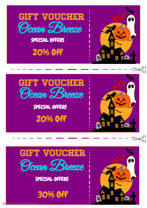 halloween sale gift voucher a4 | PosterMyWall