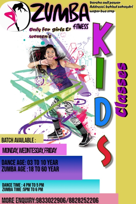 Copy of Copy of Copy of Kids Zumba Fitness Poster | PosterMyWall