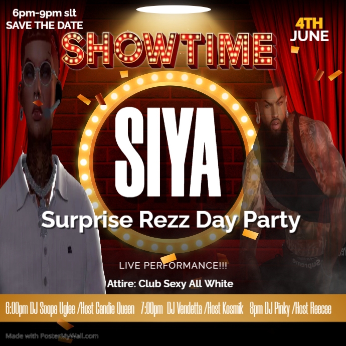 Copy of SHOWTIME REZZ DAY PARTY | PosterMyWall