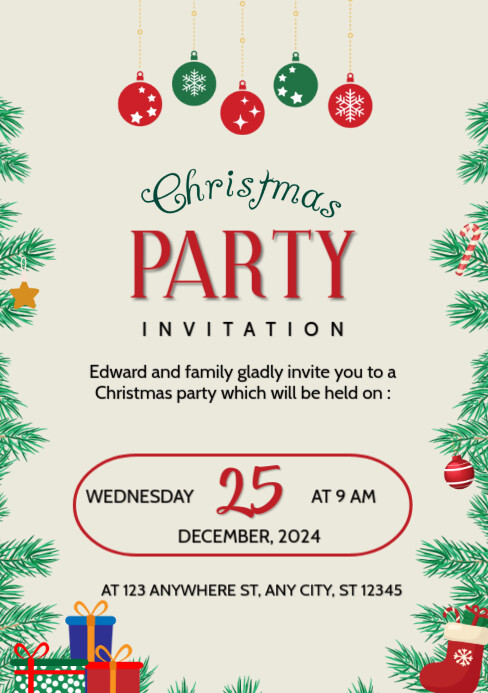Copy of Colorful Christmas Party Invitation | PosterMyWall