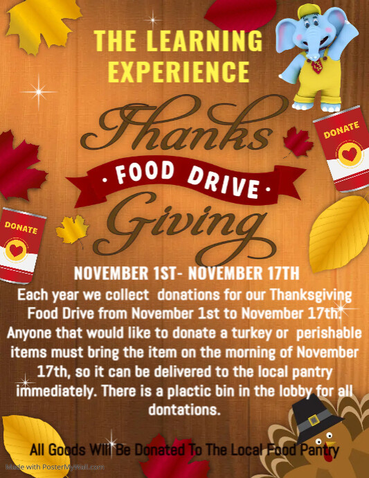 Thanksgiving Fall Food Drive Fundraiser | PosterMyWall