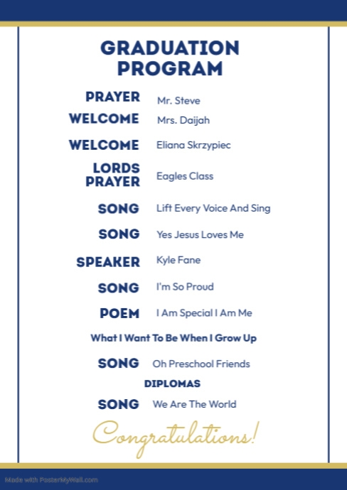 graduation program template pg2 | PosterMyWall