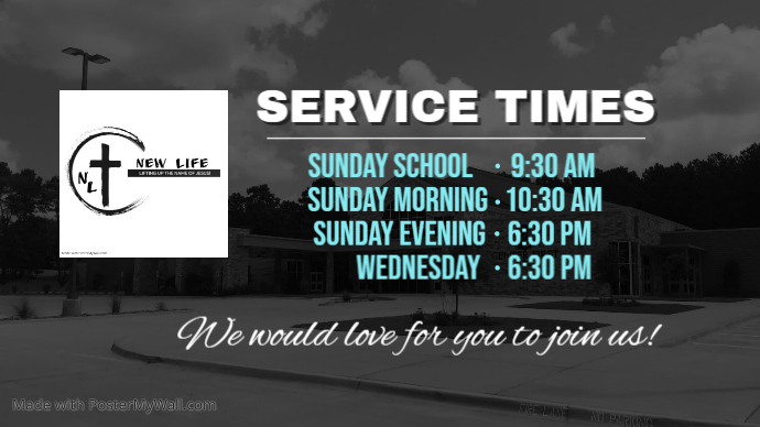 Service Times | PosterMyWall