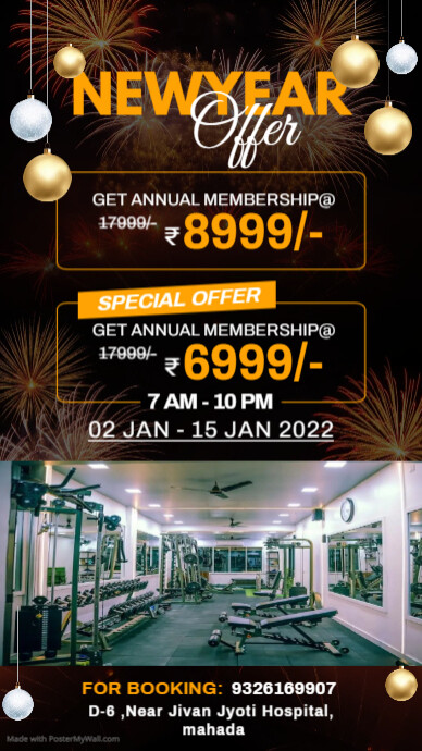 New Year Gym Offer 2022 Template | PosterMyWall