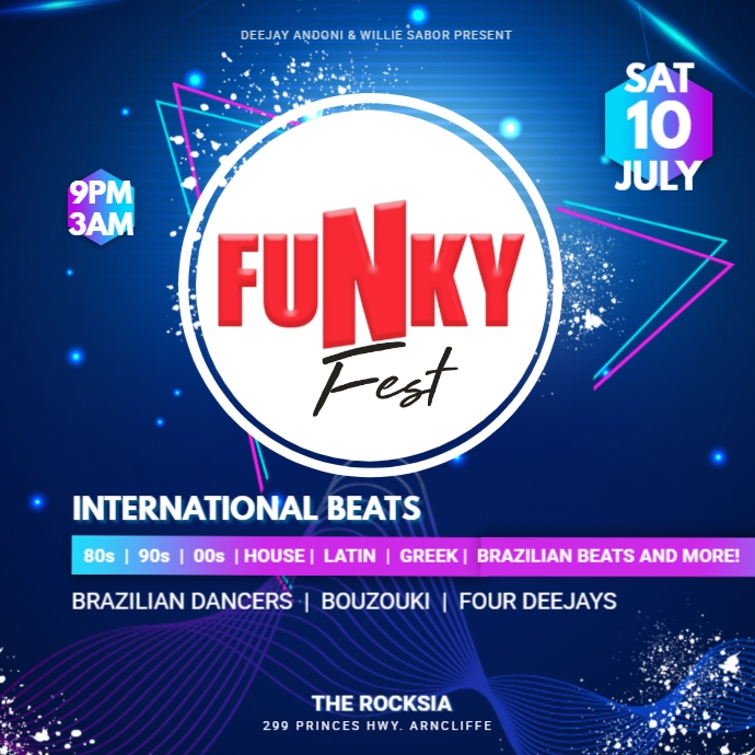 Copy of SQUARE FB FUNKY FEST | PosterMyWall