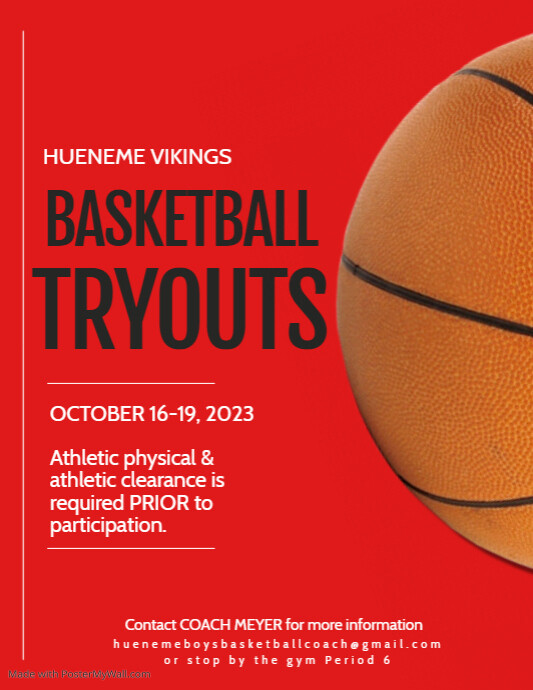 Copy of Basketball tryouts | PosterMyWall