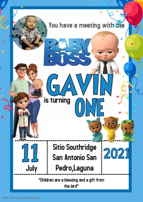 Copy of Copy of Boss Baby Birthday Invitation | PosterMyWall