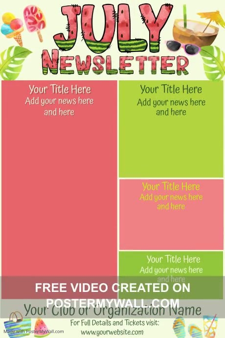 July Newsletter Summer Fun Template | PosterMyWall