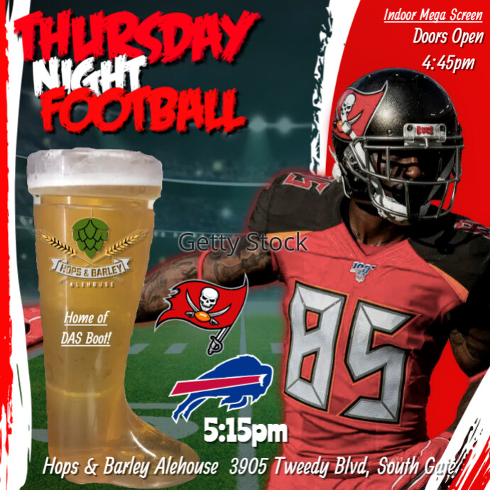 Thursday Night Football Flyer for Hops | PosterMyWall