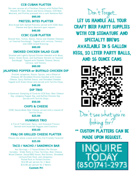 Catering Menu (inside)n | PosterMyWall