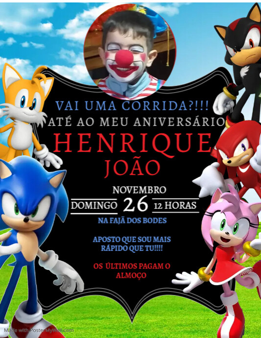 SONIC Birthday Party Invitation Template | PosterMyWall