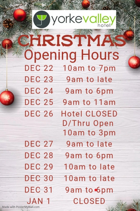 Copy of Christmas Opening Hours Poster Template | PosterMyWall