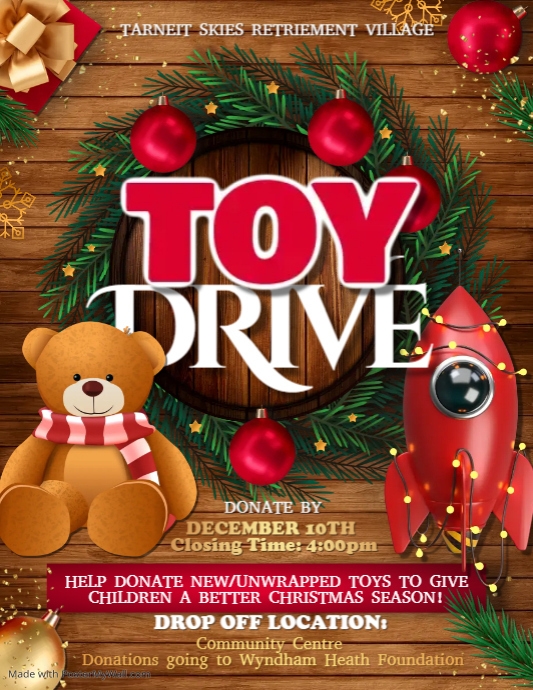 christmas toy drive, christsmas, donations | PosterMyWall