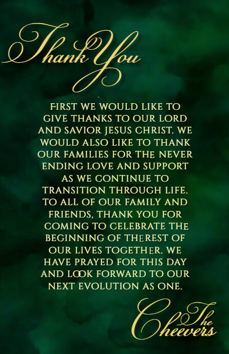 Copy of Cheevers Wedding - MENU back | PosterMyWall