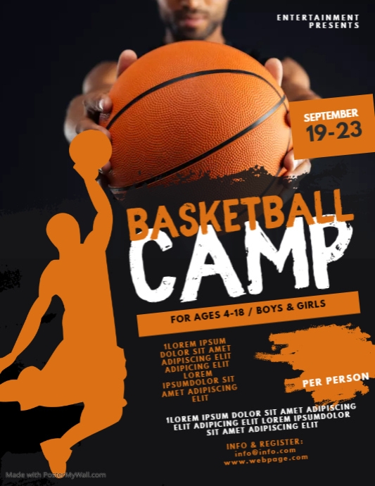 Basketball camp flyer template | PosterMyWall