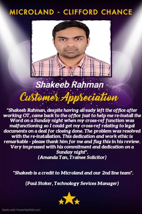 Copy of Purple Employee Award Template | PosterMyWall