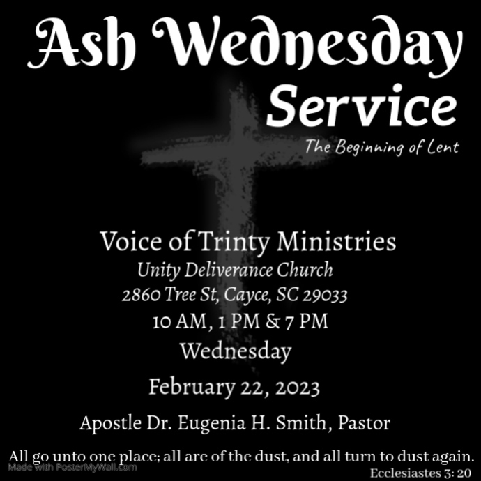 Ash Wednesday flyer | PosterMyWall