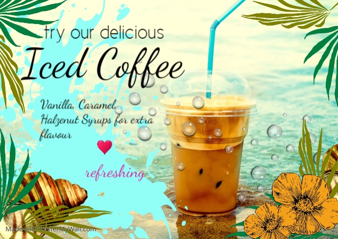 flyer iced latte template | PosterMyWall