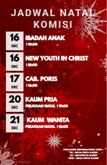 Christmas calendar, Christmas events,calendar | PosterMyWall