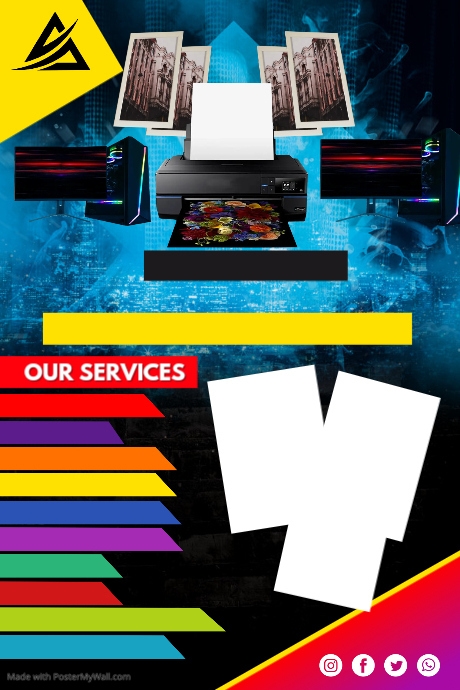 Copy of Blue Modern Cyber Cafe Services Flyer | PosterMyWall