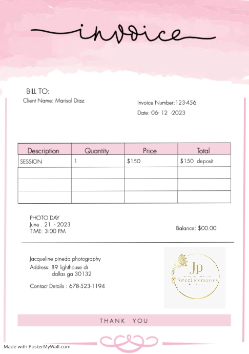 Copia de Invoice Templet | PosterMyWall