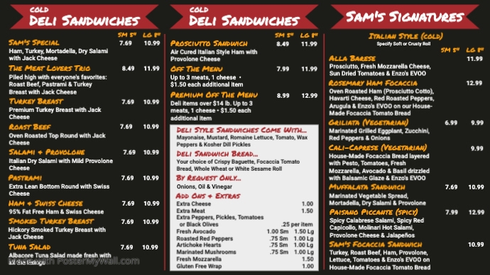 Sam's Menu Pg 1 - V3 | PosterMyWall