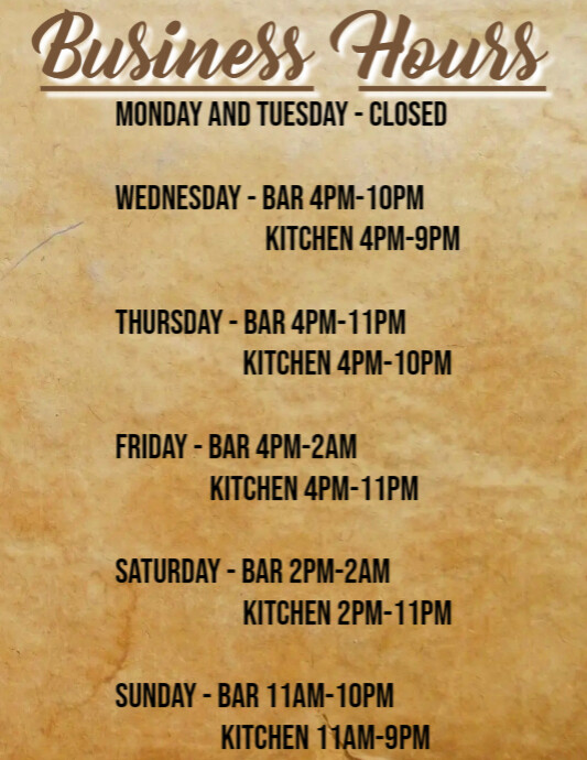 Business Hours | PosterMyWall