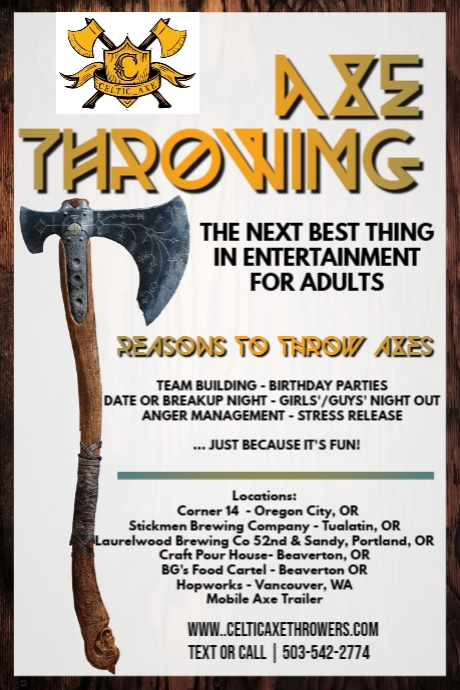 Template axe throwing | PosterMyWall