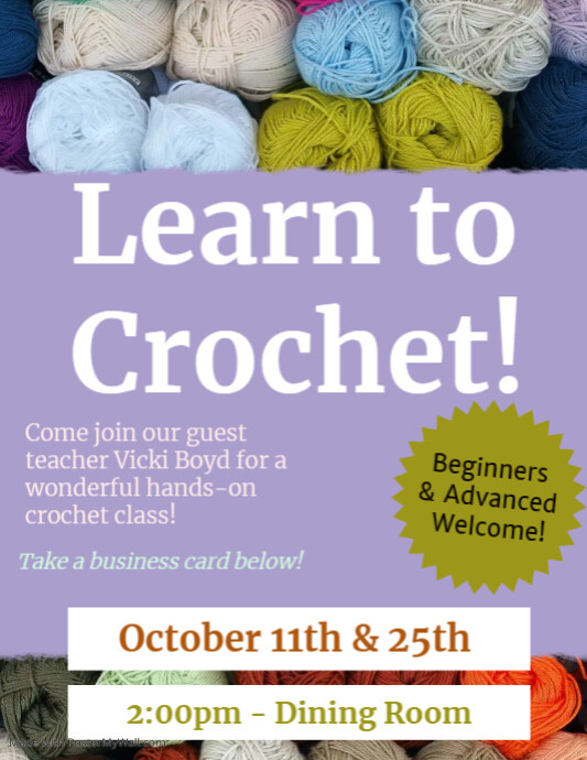 Knitting Club Craft Workshop flyer | PosterMyWall