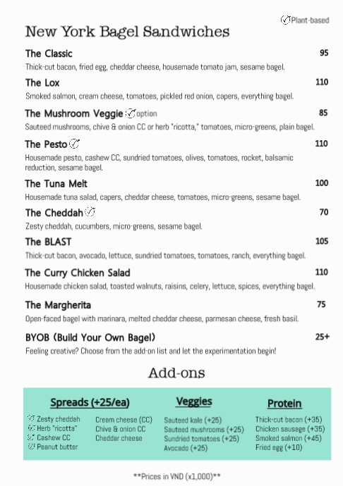 UPDATED Menu Bagel Page | PosterMyWall