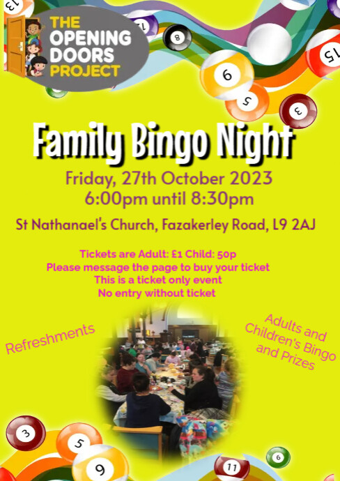 Family Bingo Night - 18th August 2023 | PosterMyWall