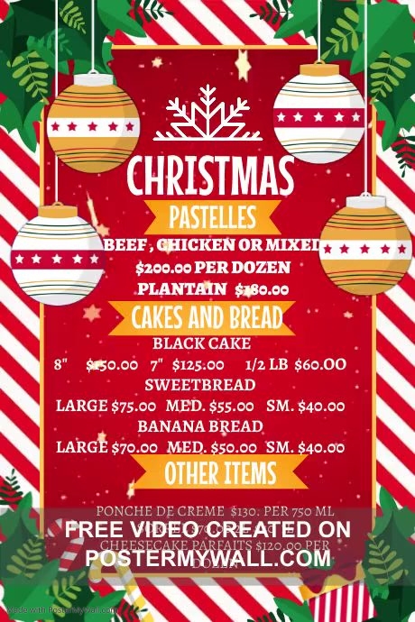 christmas menu, menu, new year menu | PosterMyWall