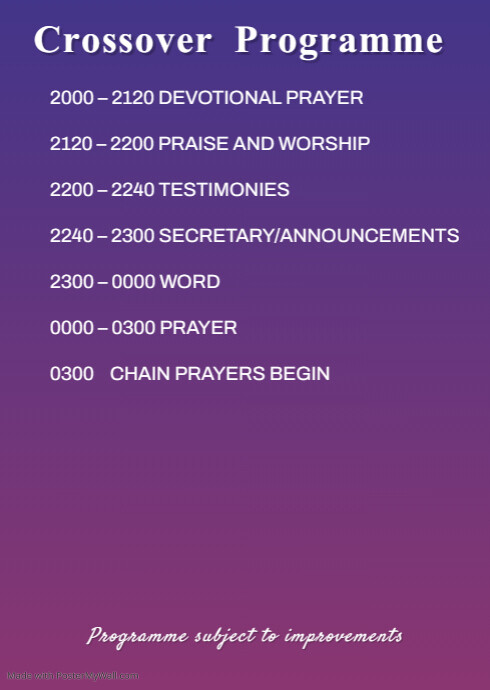 Crossover Program | PosterMyWall