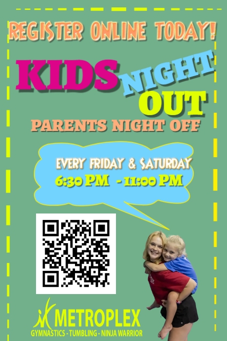 KIDS NIGHT OUT POSTER | PosterMyWall
