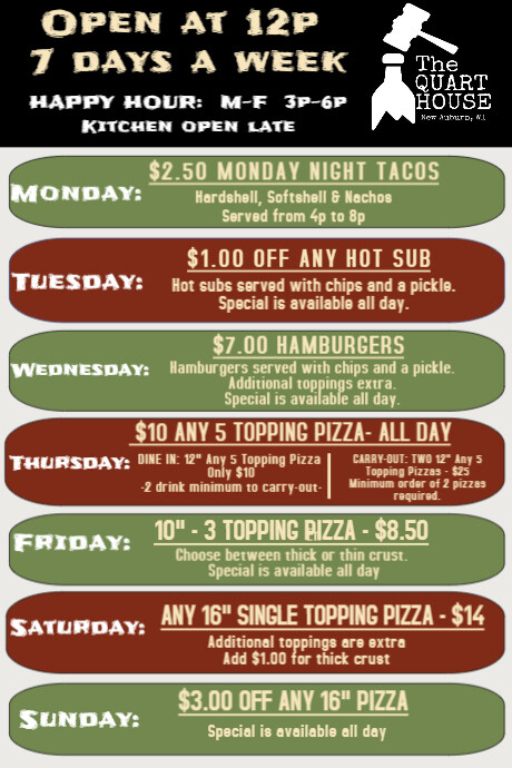 Weekly Food Specials | PosterMyWall