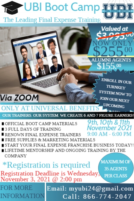 UBIU Zoom Boot Camp Poster | PosterMyWall