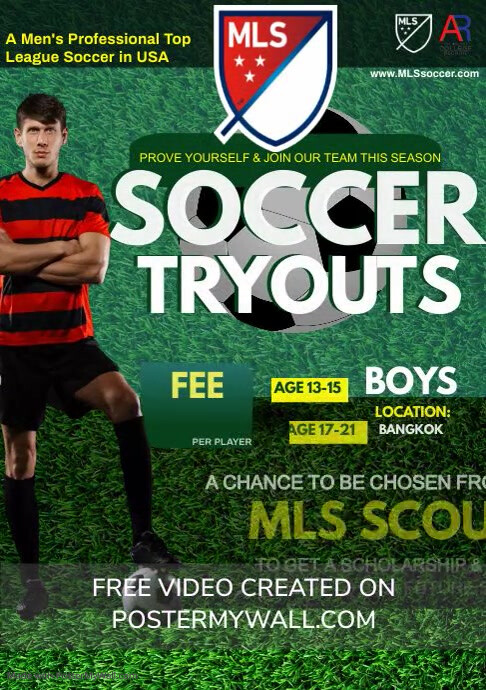 Green Soccer Tryouts Design | PosterMyWall
