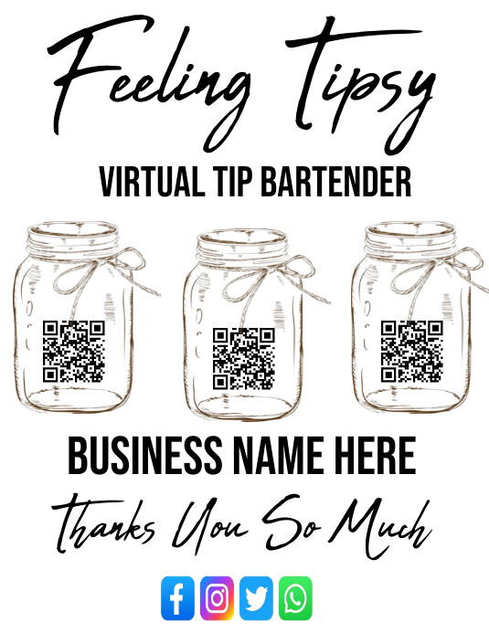 de virtual tip jar sign Template | PosterMyWall
