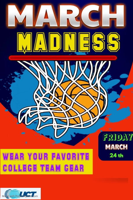 Red and Blue March Madness Basketball Design | PosterMyWall