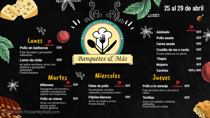 Menu 1 banquetes | PosterMyWall