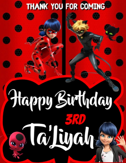 Lady Bug Invitacion Party Disney | PosterMyWall