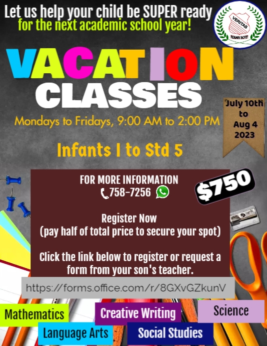 Copy of Vacation Classes Ms. Bousignac | PosterMyWall