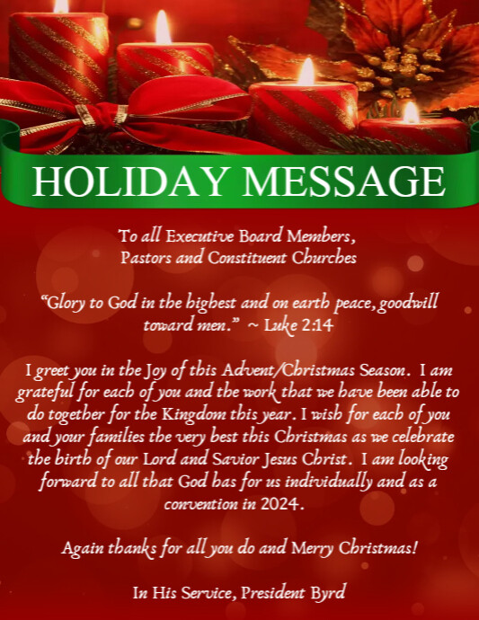 PRESIDENT'S HOLIDAY MESSAGE | PosterMyWall