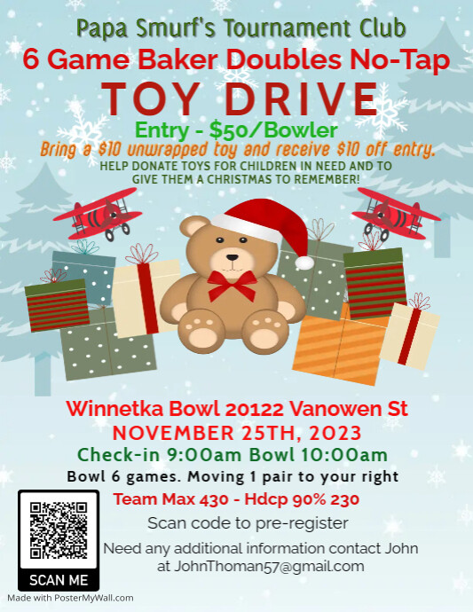 Christmas Holiday Toy Drive Fundraiser Flyer | PosterMyWall
