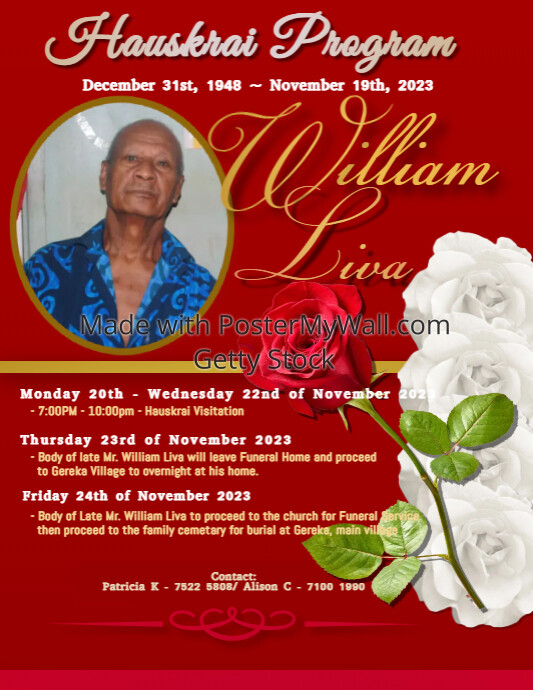 Funeral Program, Celebration of Life (1) | PosterMyWall
