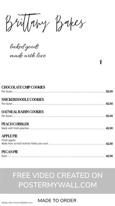 Bakery Desserts Animated Menu Template (1) | PosterMyWall