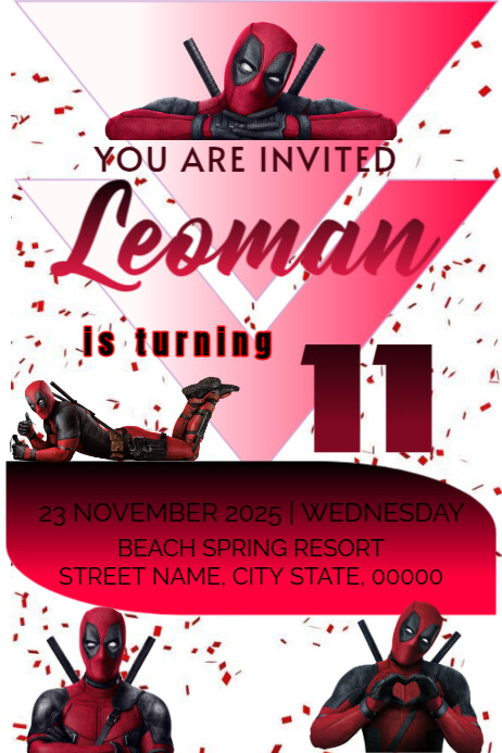 Deadpool Birthday Banner Template | PosterMyWall