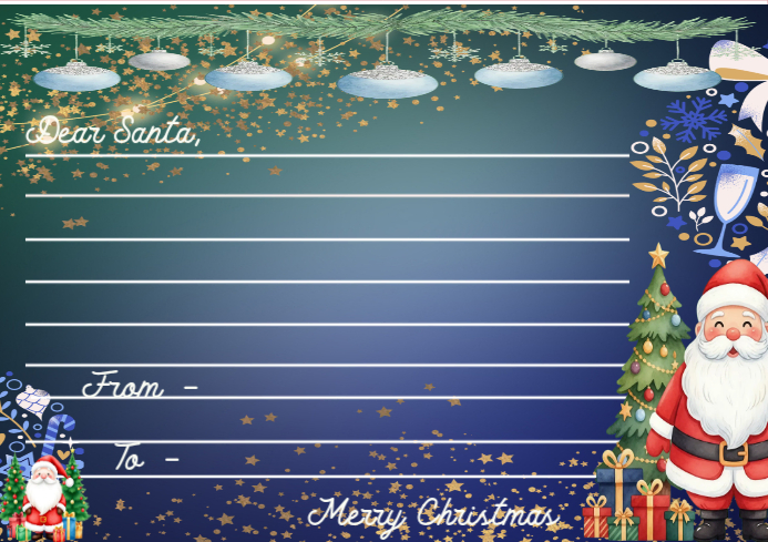 Dear Santa Christmas Letter Template - Fill-in Printable Poster ...