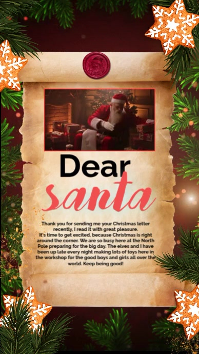 Plantilla de Dear Santa Letter Template | PosterMyWall