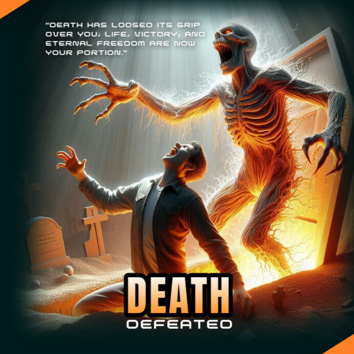 Plantilla de Death, death defeated, alive in Christ | PosterMyWall